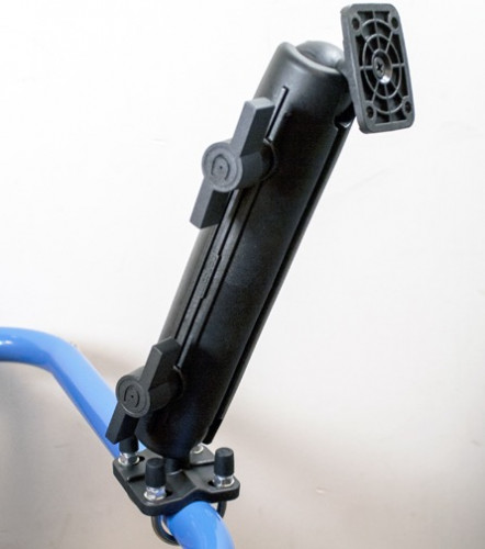 Fixation tube double attache avec bras orientable, longueur à choisir